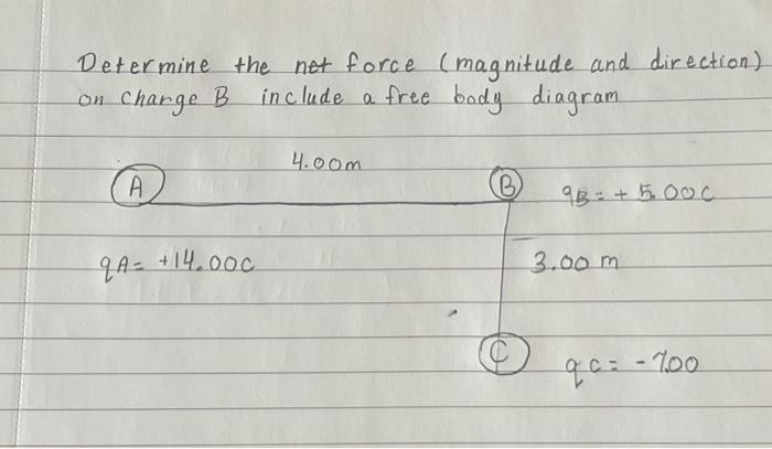 Solved Determine the net force (magnitude and direction) on | Chegg.com