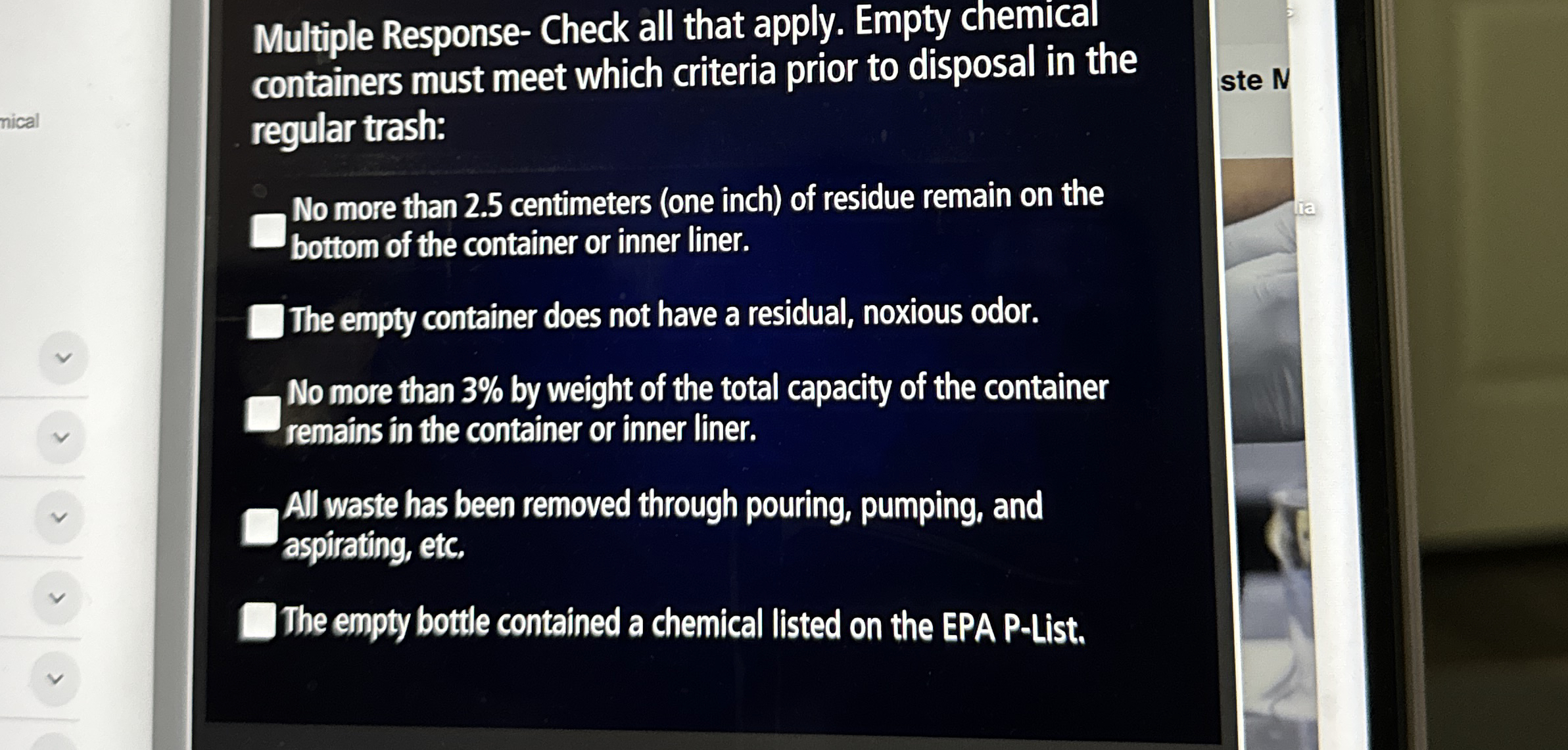 Multiple Response- ﻿Check all that apply. Empty | Chegg.com