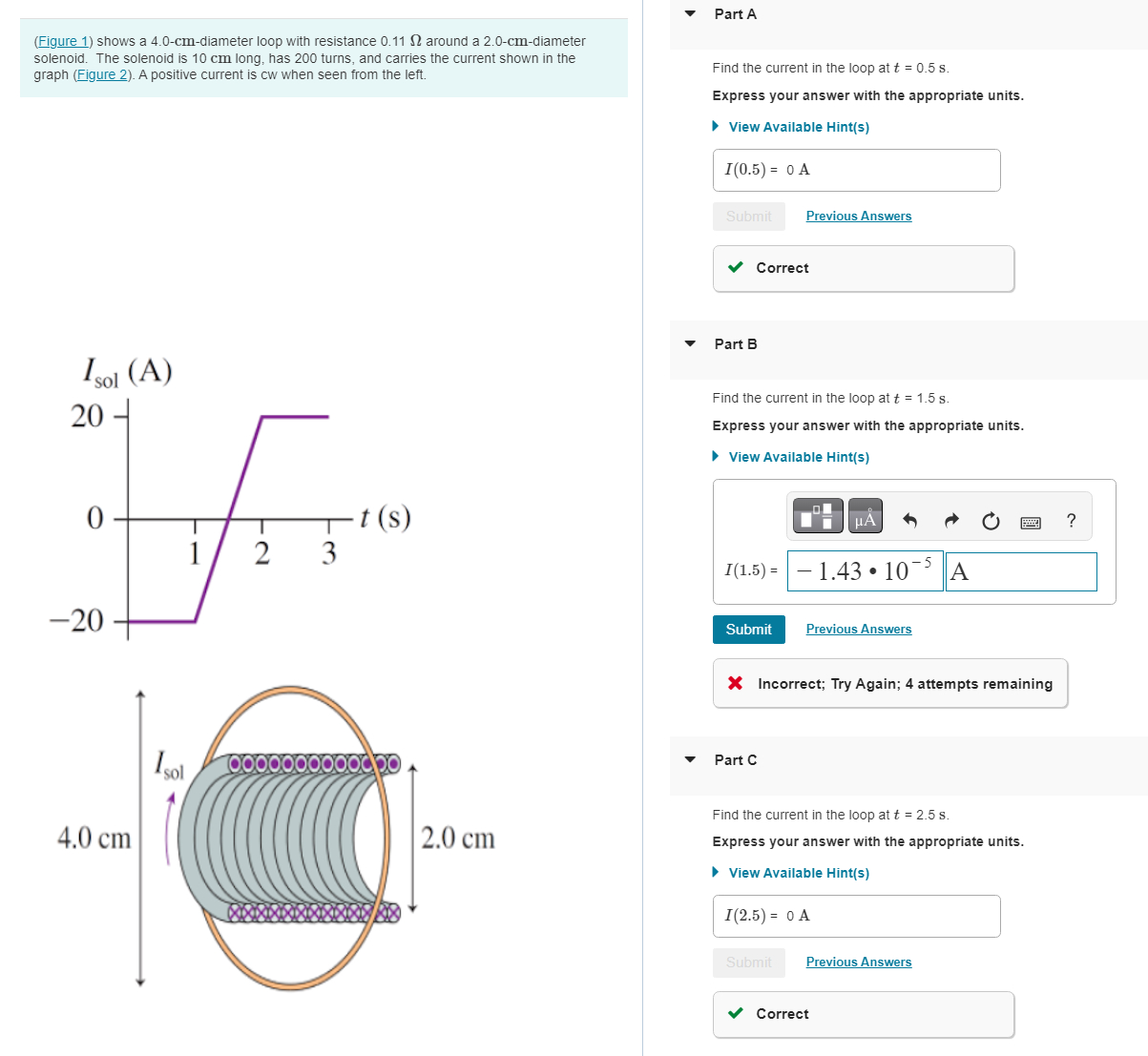 Solved by an EXPERT (Figure 1) ﻿shows a 4.0 -cm-diameter loop with | Chegg.com