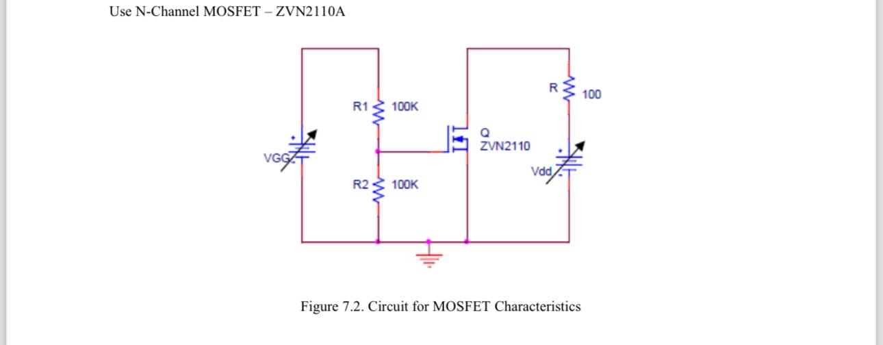 Solved Use N-Channel MOSFET - ZVN2110AFigure 7.2. Circuit | Chegg.com Solved Use N-Channel MOSFET - ZVN2110AFigure 7.2. Circuit | Chegg.com