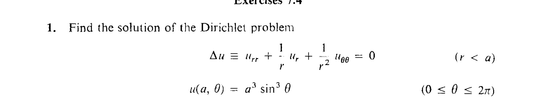 Solved Find the solution of the Dirichlet problemplease | Chegg.com