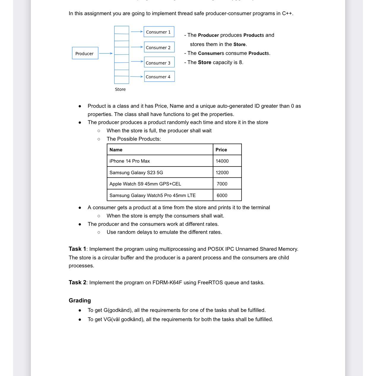 Solved In this assignment you are going to implement thread | Chegg.com