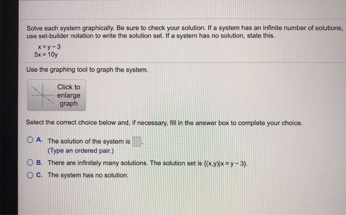 Solved Solve each system graphically. Be sure to check your | Chegg.com