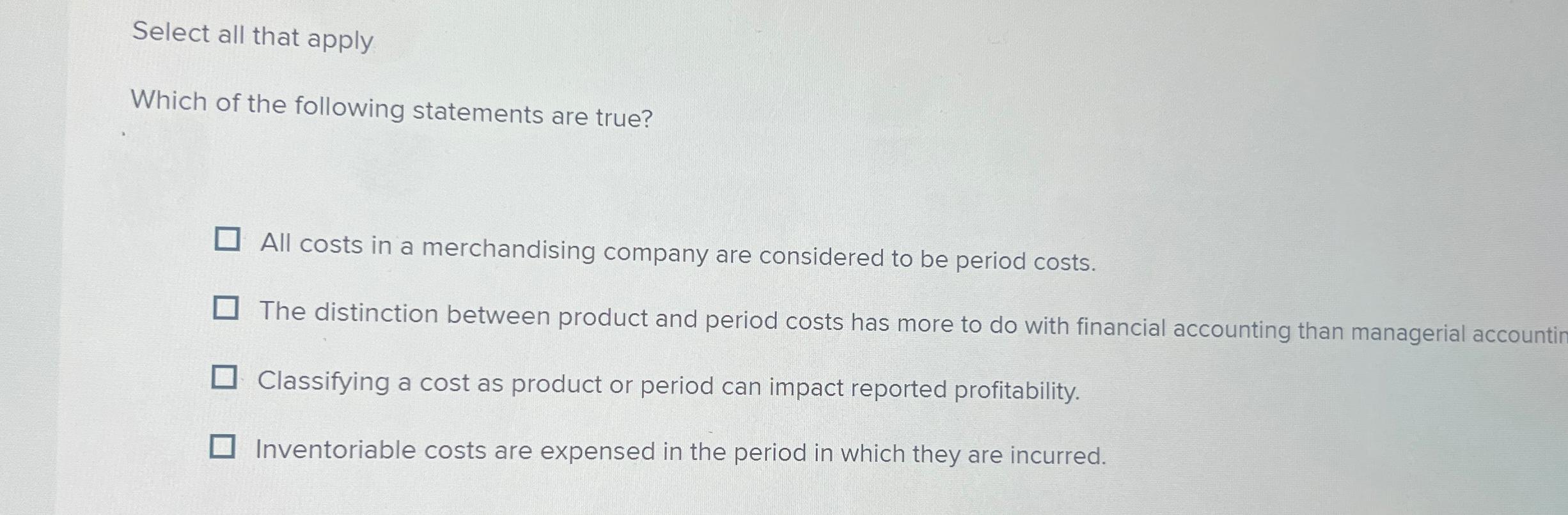 Solved Select all that applyWhich of the following | Chegg.com