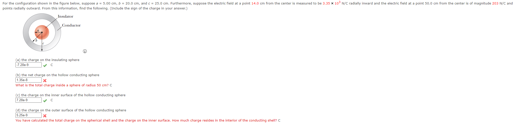 Solved points radially outward. From this information, find | Chegg.com