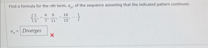 Solved Find a formula for the nth term, an, of the sequence | Chegg.com