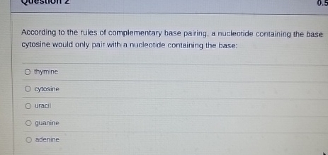 According to the rules of complementary base pairing, | Chegg.com