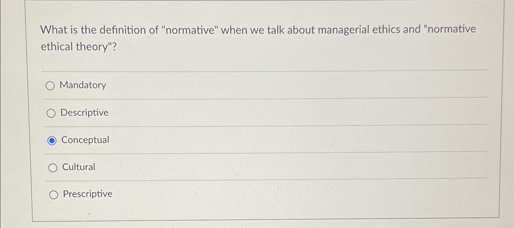 Solved What is the definition of "normative" when we talk | Chegg.com
