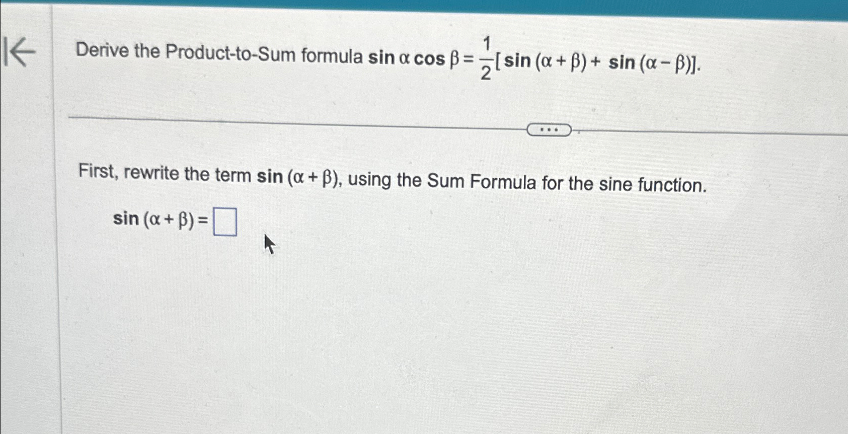 Solved Derive the Product-to-Sum formula | Chegg.com