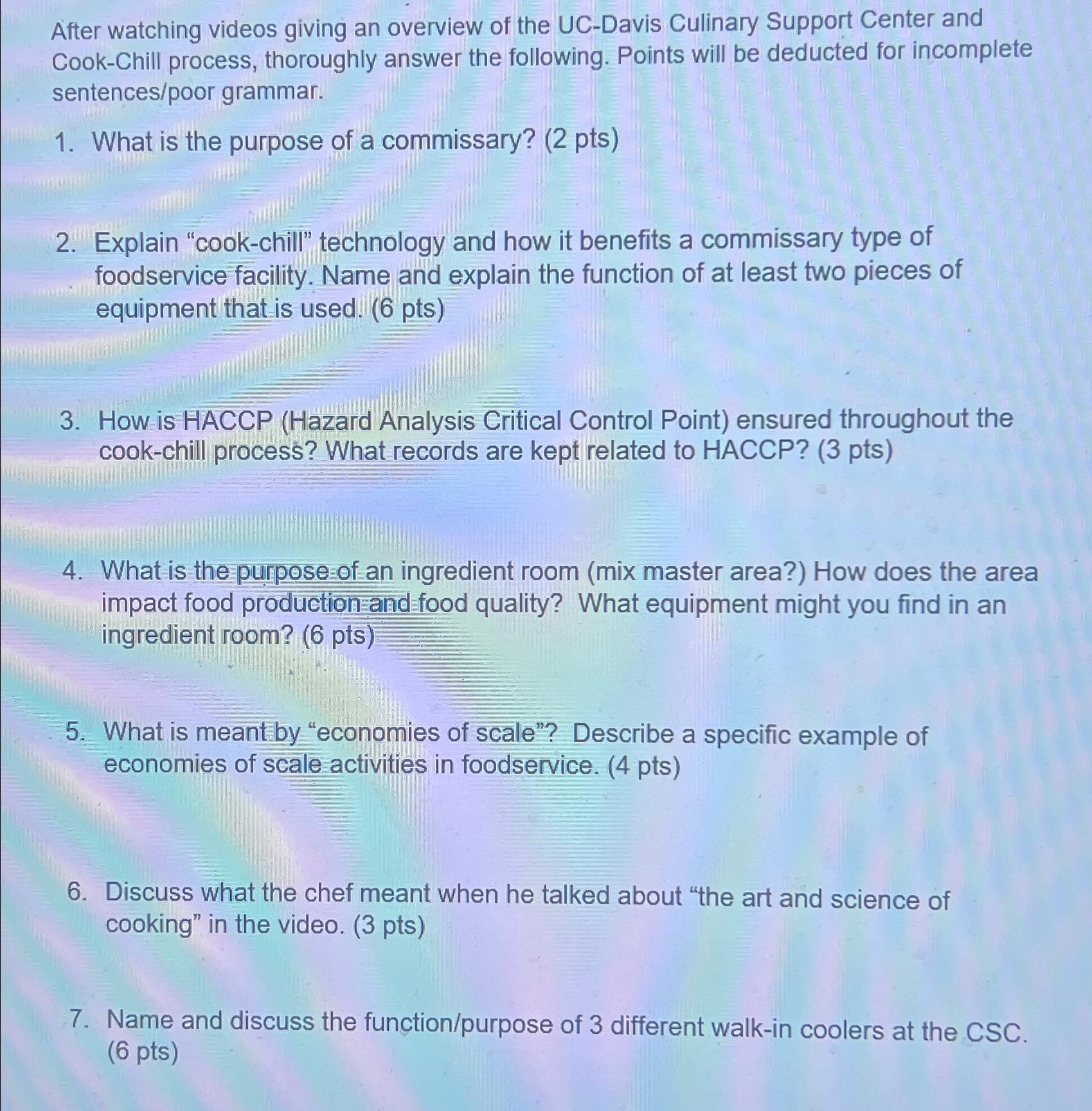 Solved After watching videos giving an overview of the | Chegg.com