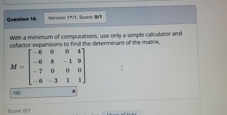 Solved Question 14.With a minimum of computations, use only | Chegg.com