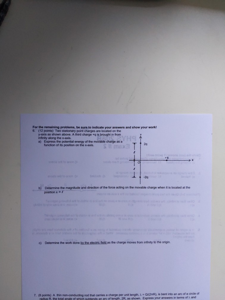 Solved For the remaining problems, be sure to indicate your | Chegg.com