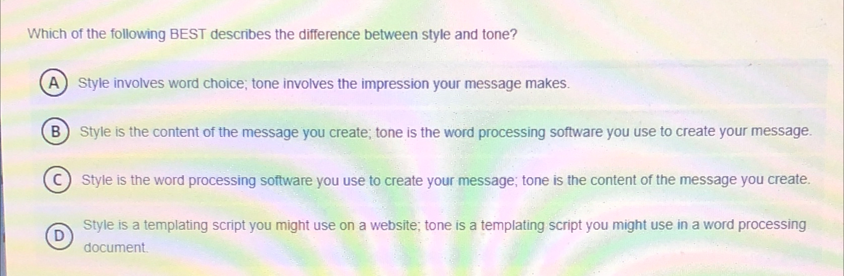 Solved Which of the following BEST describes the difference | Chegg.com