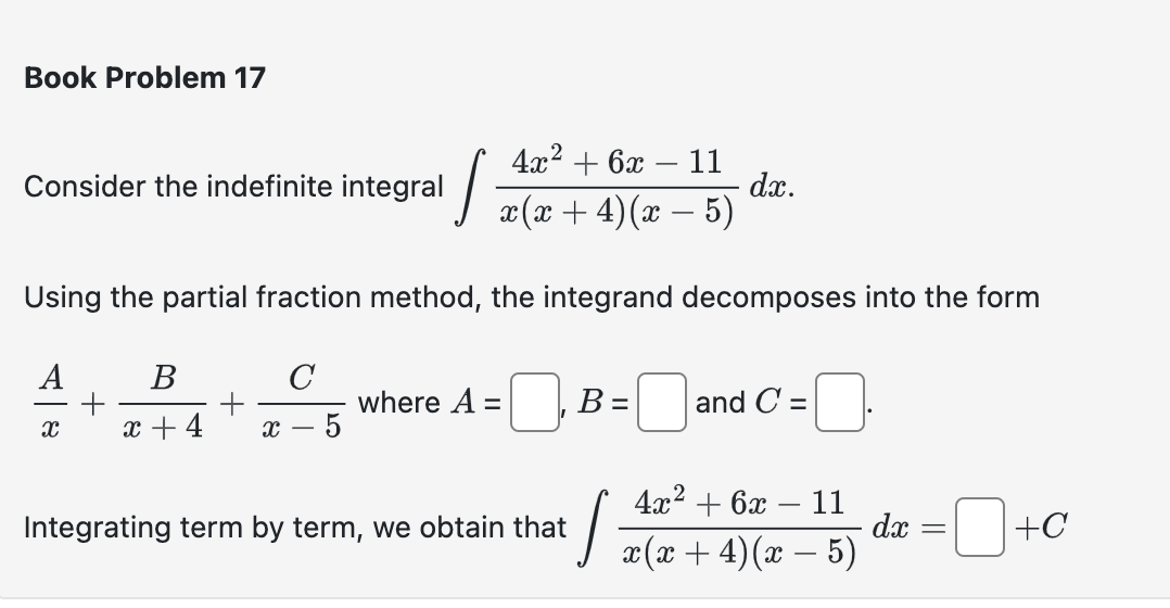 Solved Book Problem 17Consider the indefinite integral | Chegg.com