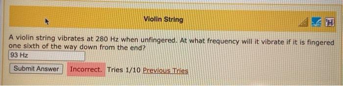 Solved Violin String "H A violin string vibrates at 280 Hz | Chegg.com