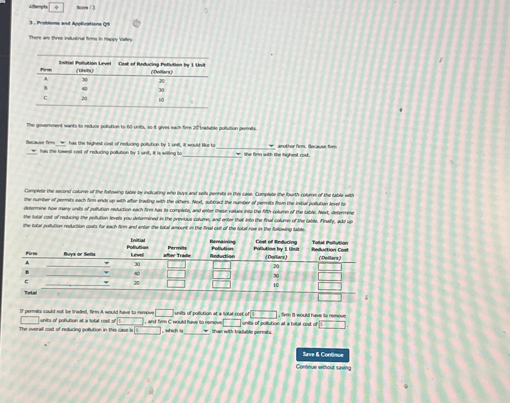 Solved Attemptsscore ?33. ﻿Problems and Applications Q9There | Chegg.com