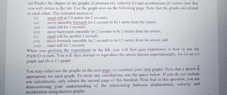 Solved (a) ﻿Predict the shapes of the graphs of position | Chegg.com