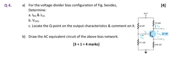 Solved a) For the voltage-divider bias configuration of Fig. | Chegg.com