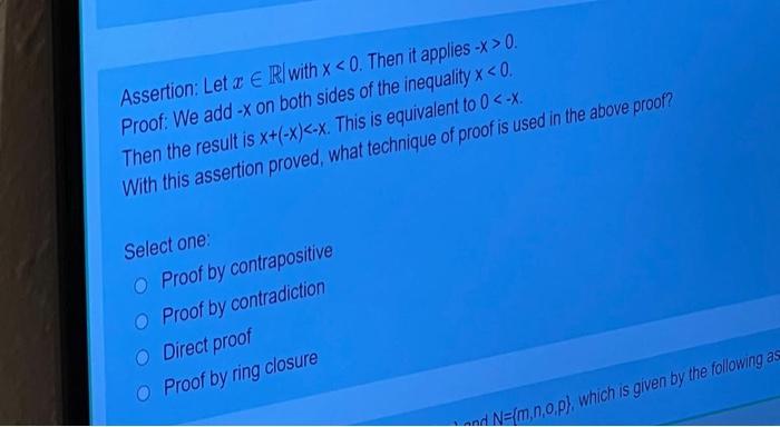 Solved Assertion: Let x e R/ with x