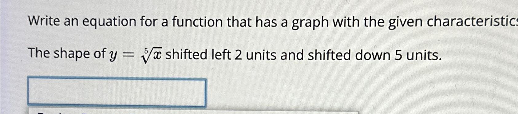 Solved Write an equation for a function that has a graph | Chegg.com