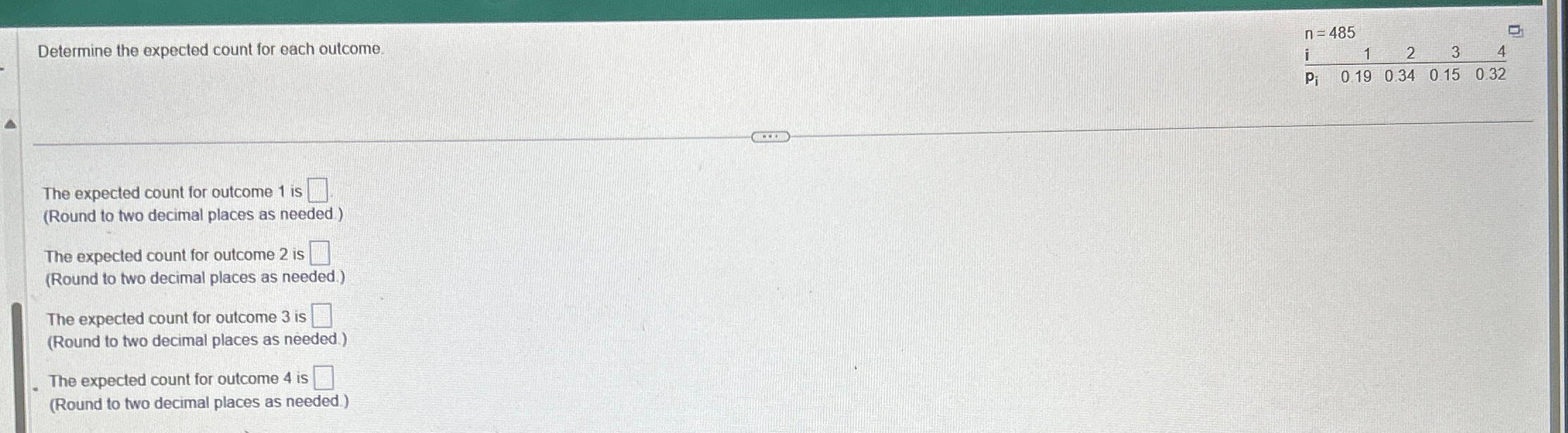Solved Determine the expected count for each | Chegg.com