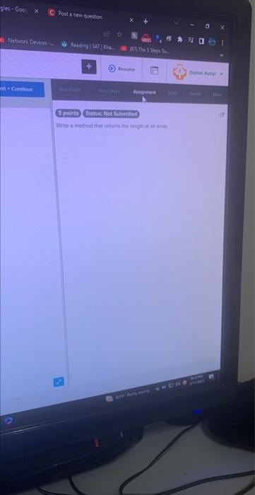 Solved Wres a methed thet reame the lengtiof ot | Chegg.com