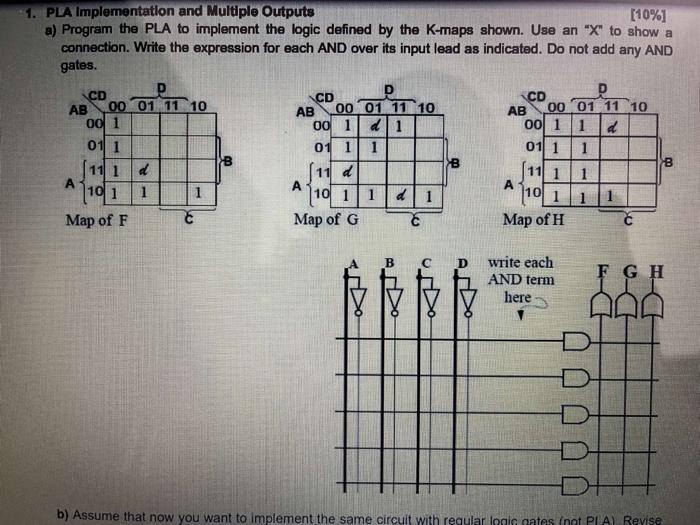 Solved CD 1. PLA Implementation and Multiple Outputs (10%) | Chegg.com