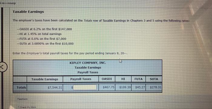 Continuing Payroll Problem, 6A: Chapter 6 You have | Chegg.com