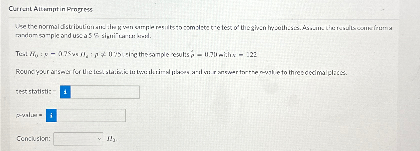 Solved Current Attempt in ProgressUse the normal | Chegg.com