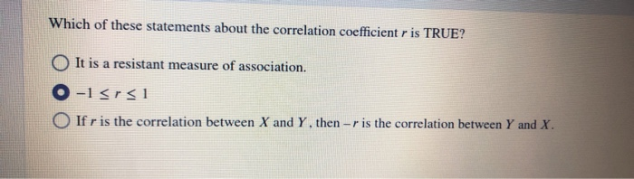 Solved Which of these statements about the correlation | Chegg.com