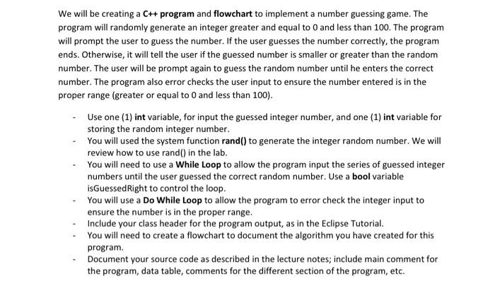 Solved We will be creating a C++ program and flowchart to | Chegg.com