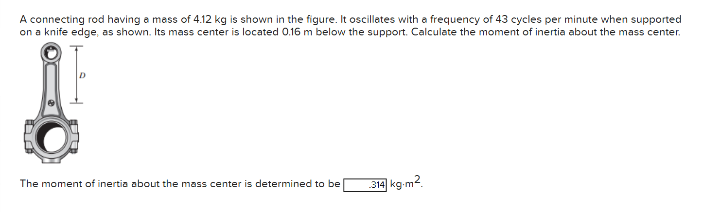 Solved A connecting rod having a mass of 4.12 ﻿kg is shown | Chegg.com