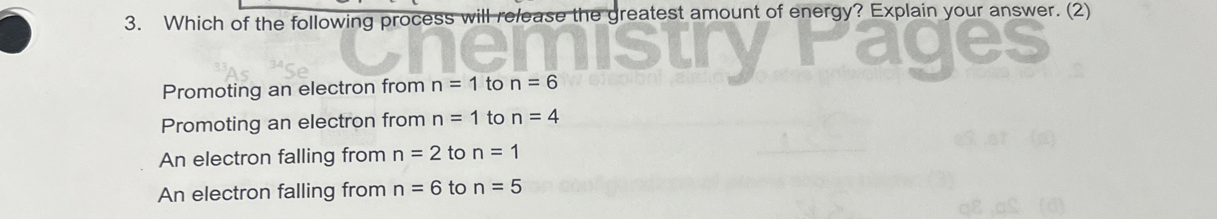 Solved Which of the following process will retease the | Chegg.com
