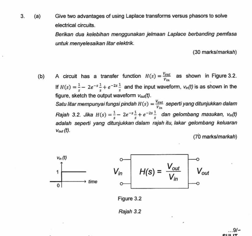 Solved Give two advantages of using Laplace transforms | Chegg.com