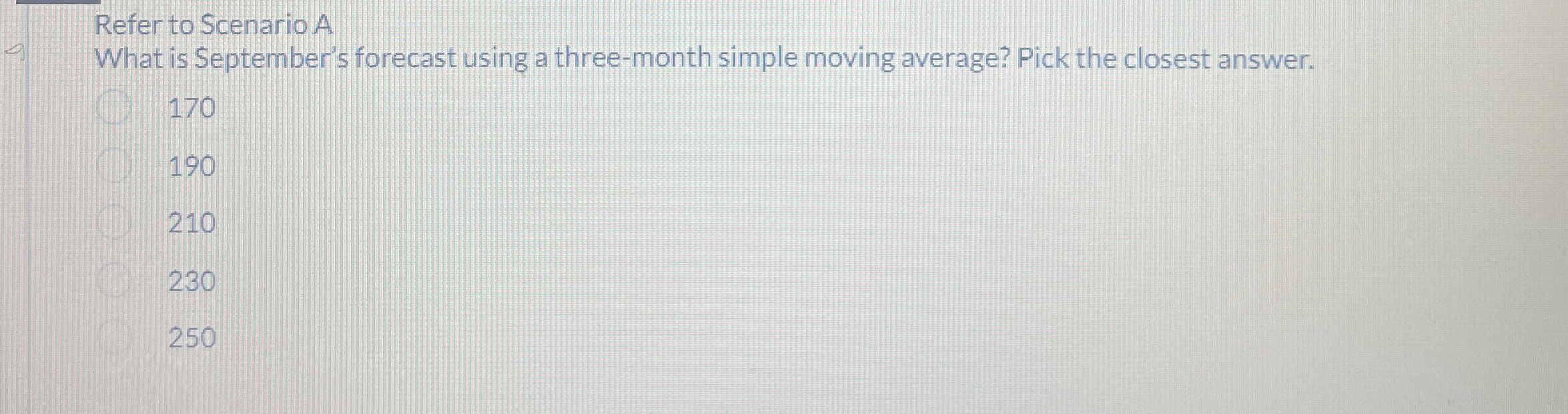 Solved Refer to Scenario AWhat is September's forecast using | Chegg.com