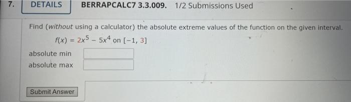 Solved Find (without using a calculator) the absolute | Chegg.com