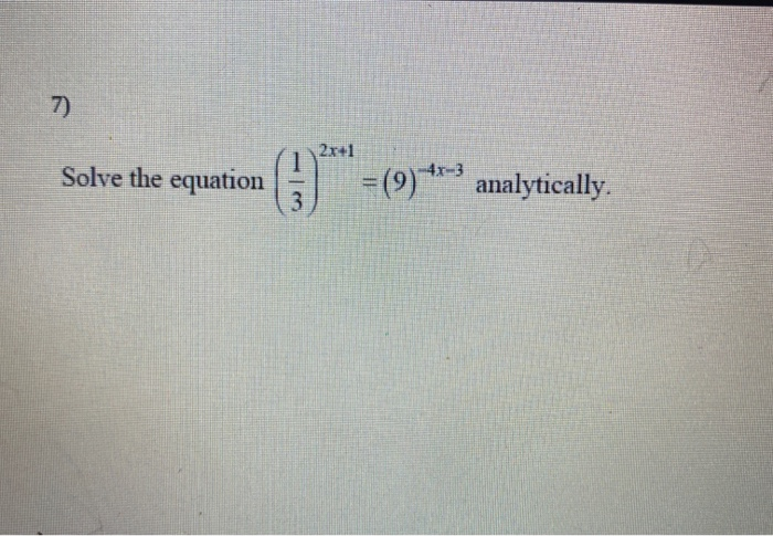Solved Solve the equation analytically | Chegg.com