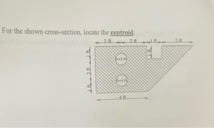 Solved For the shown cross-section, locate the centroid. | Chegg.com