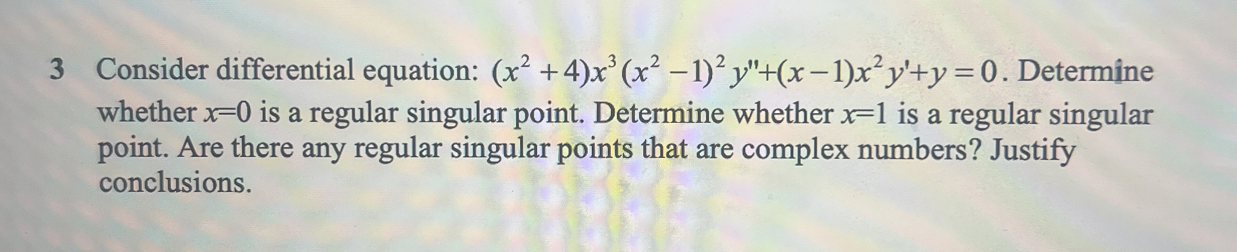 Solved 3 ﻿Consider differential equation: | Chegg.com
