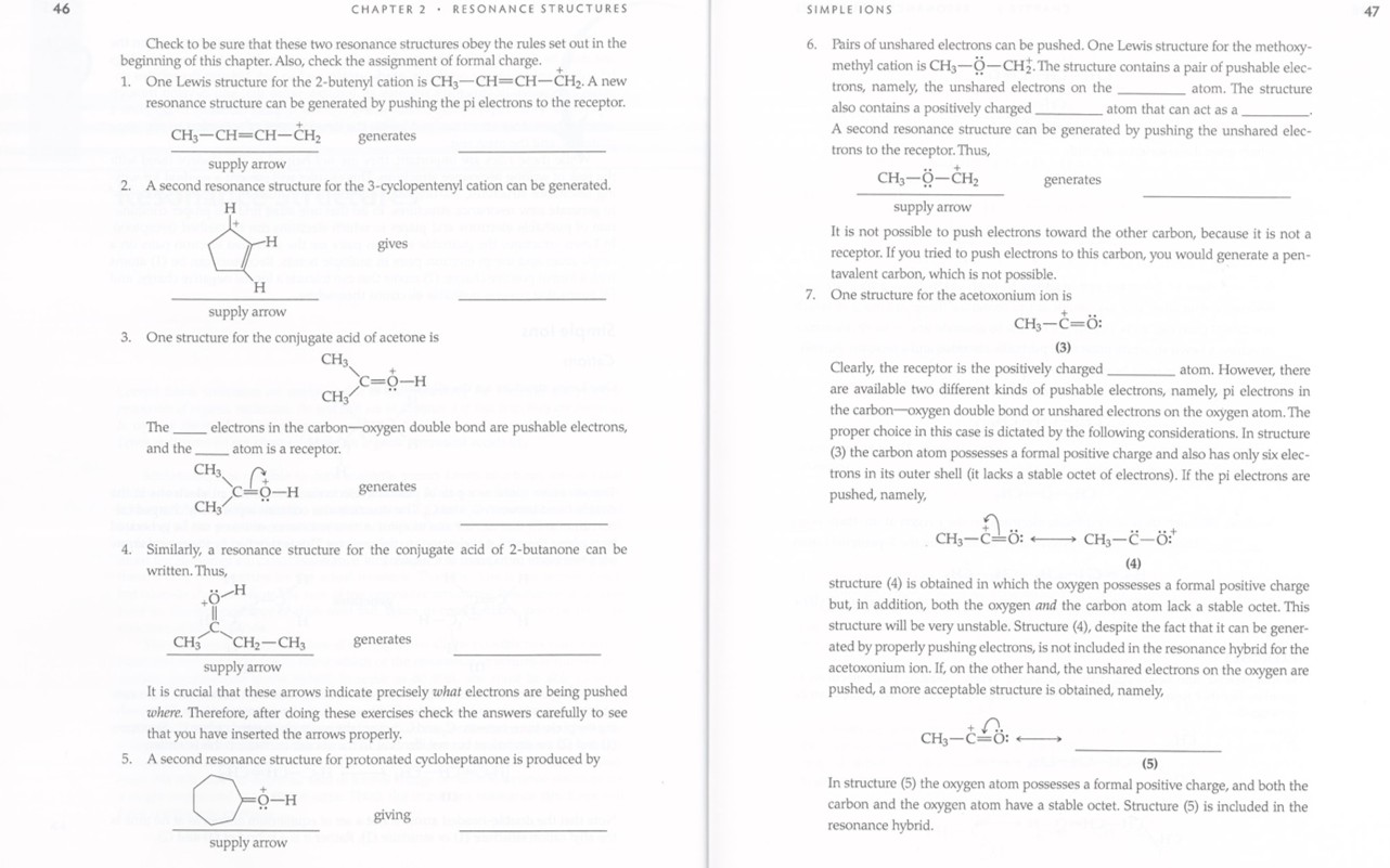 Solved Check to be sure that these two resonance structures | Chegg.com