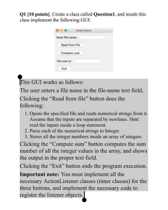 Solved no time answerrrrThis GUI works as follows:The user | Chegg.com