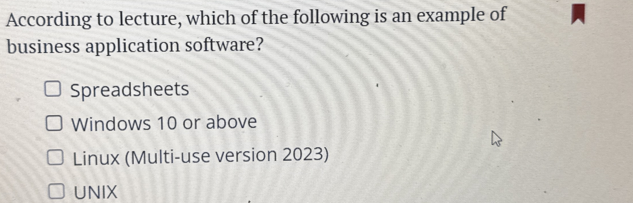 Solved According to lecture, which of the following is an | Chegg.com