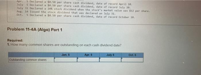 Solved Check Problem 11-4A (Algo) Analyzing changes in | Chegg.com