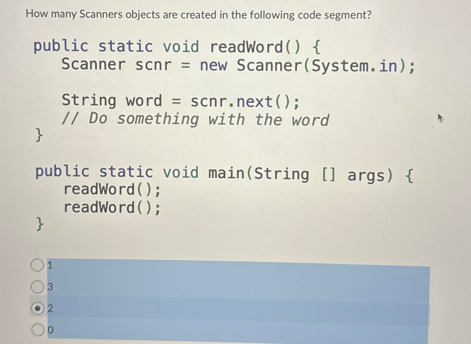 Solved How many Scanners objects are created in the | Chegg.com
