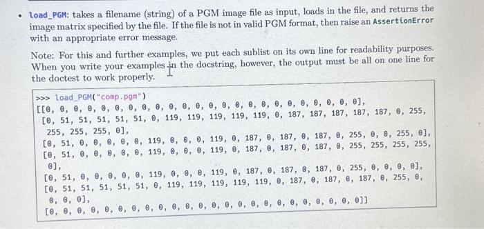 Solved Load_PGM: takes a filename (string) of a PGM image | Chegg.com