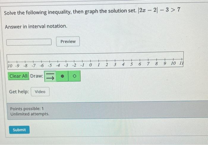 Solved Solve the following inequality, then graph the | Chegg.com