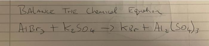 Solved BAlance THE Chemical Equation | Chegg.com