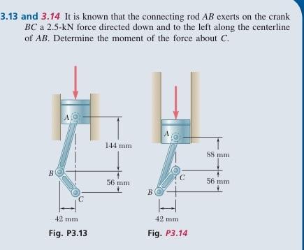 Solved 3.13 and 3.14 It is known that the connecting rod AB | Chegg.com