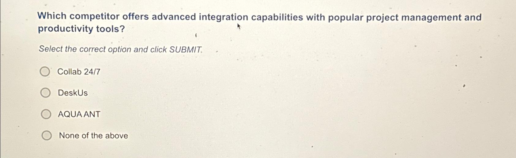 Solved Which competitor offers advanced integration | Chegg.com