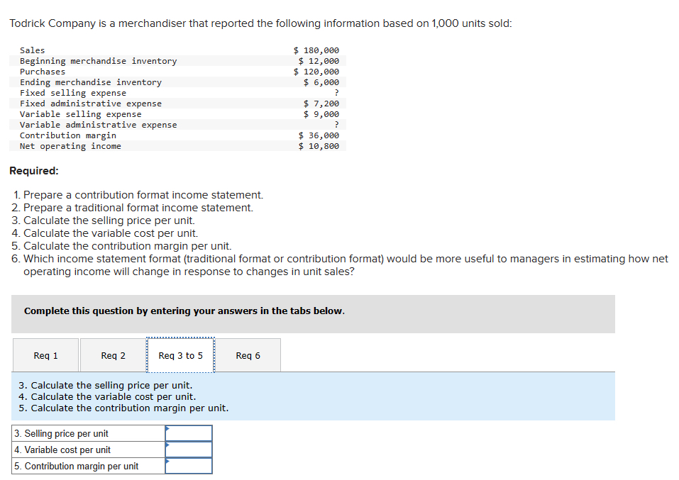Solved Selling price per unit? Variable cost per unit? | Chegg.com